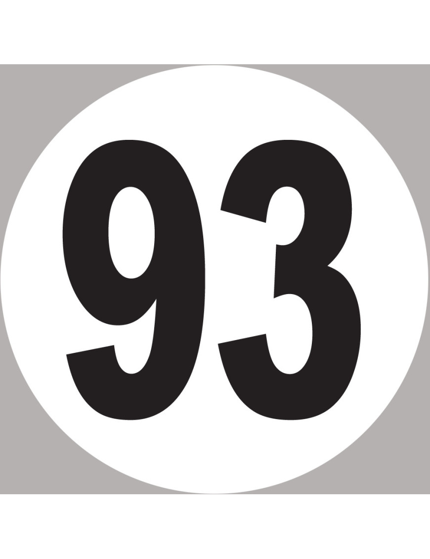 numéro 93 - 10x10cm - Sticker/autocollant