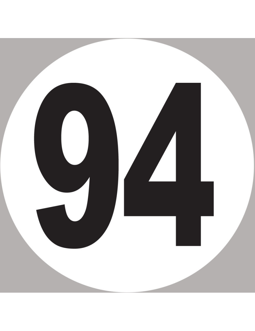 numéro 94 - 10x10cm - Sticker/autocollant