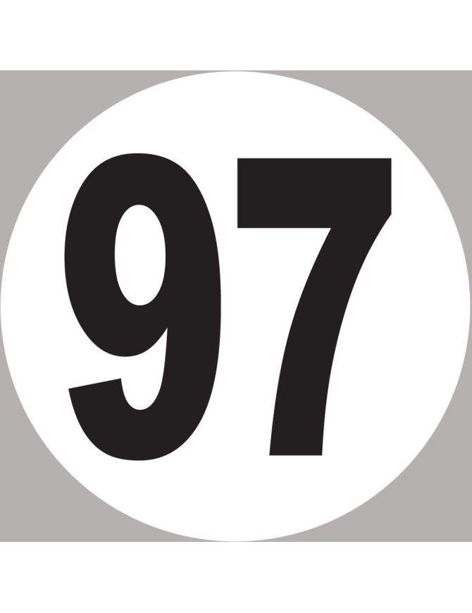 numéro 97 - 15x15cm - Sticker/autocollant