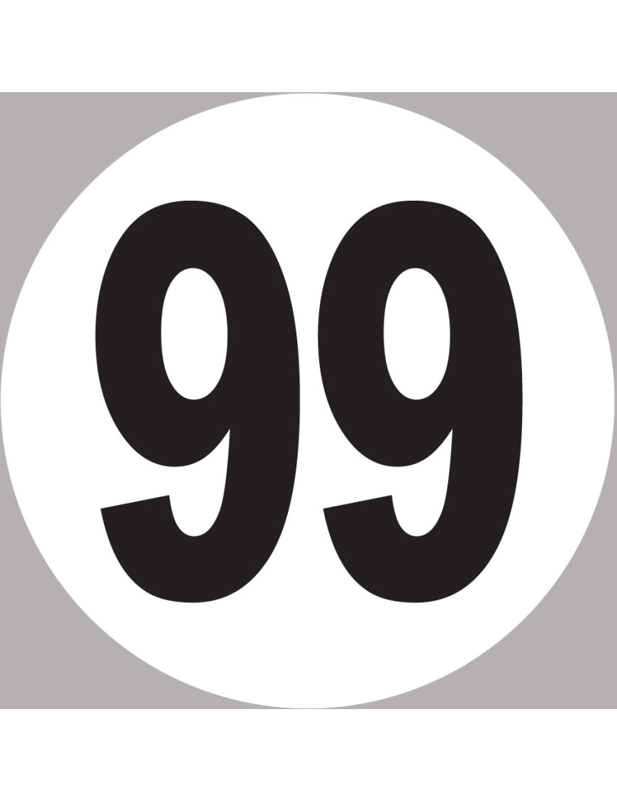 numéro 99 - 15x15cm - Sticker/autocollant