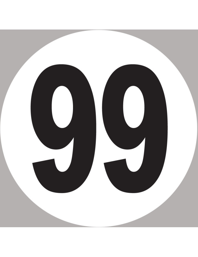 numéro 99 - 15x15cm - Sticker/autocollant