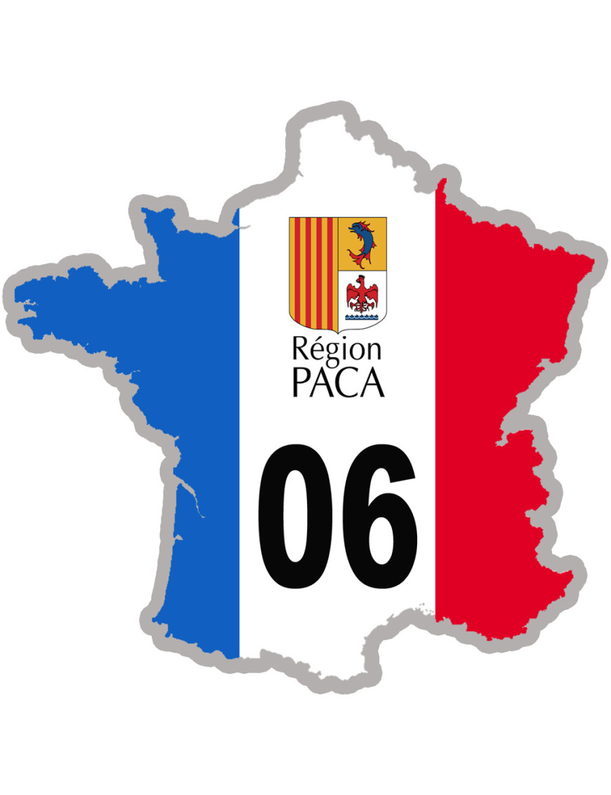 FRANCE 06 Région PACA - 5x5cm - Sticker/autocollant