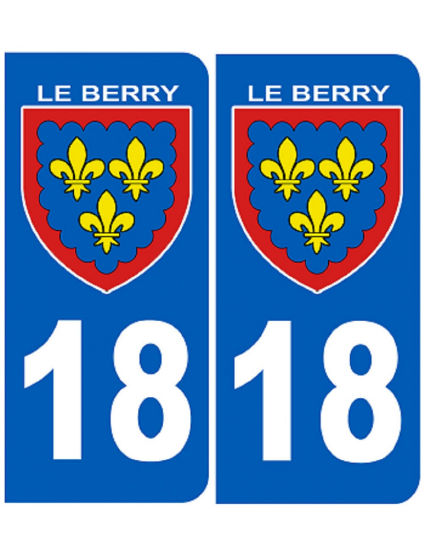 immatriculation Berry 18 (le Cher) - Sticker/autocollant