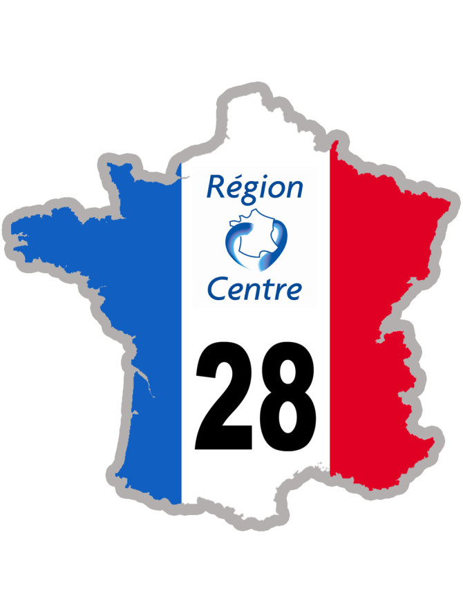 FRANCE 28 région Centre - 20x20cm - Sticker/autocollant