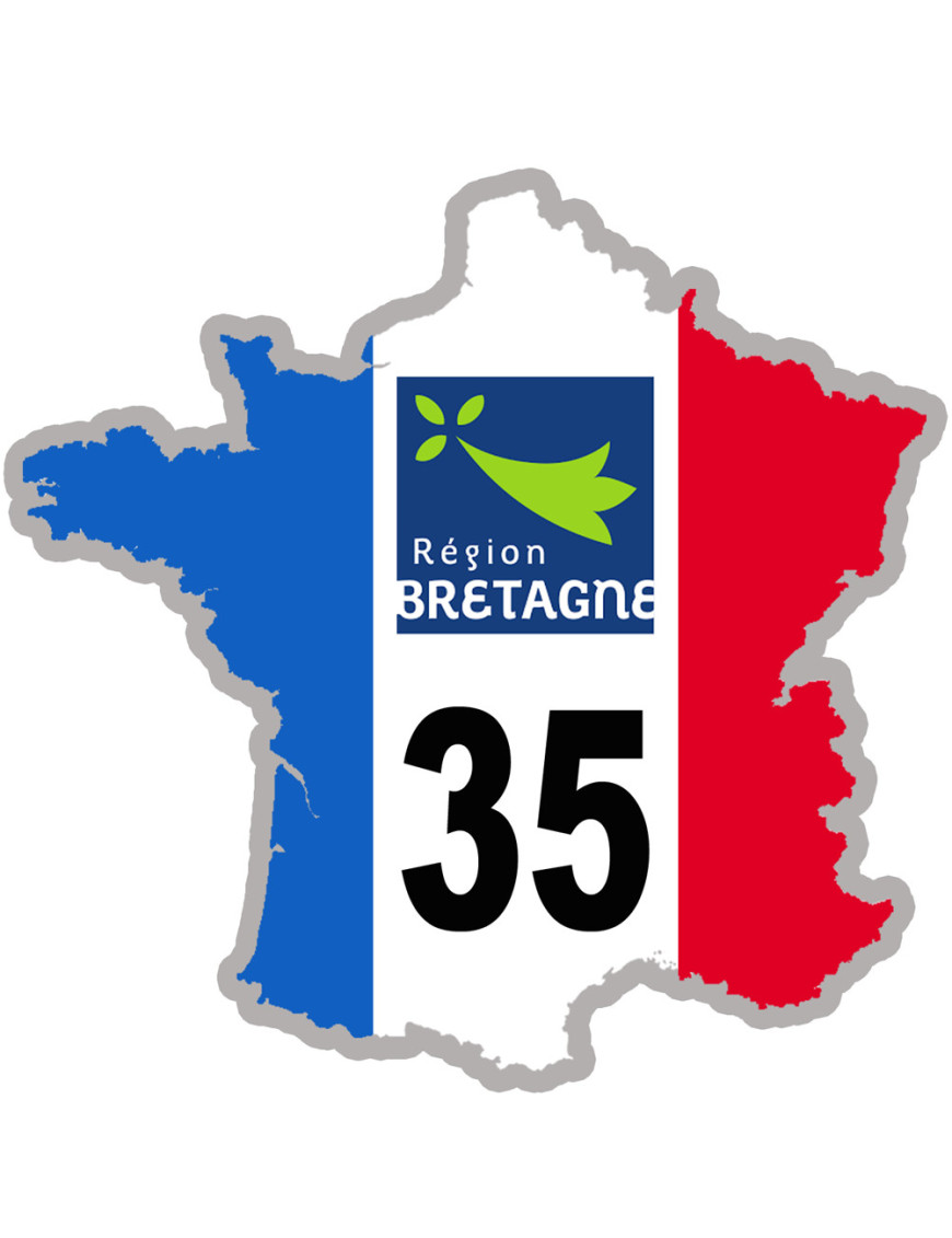 FRANCE 35 région Bretagne - 15x15cm - Sticker/autocollant