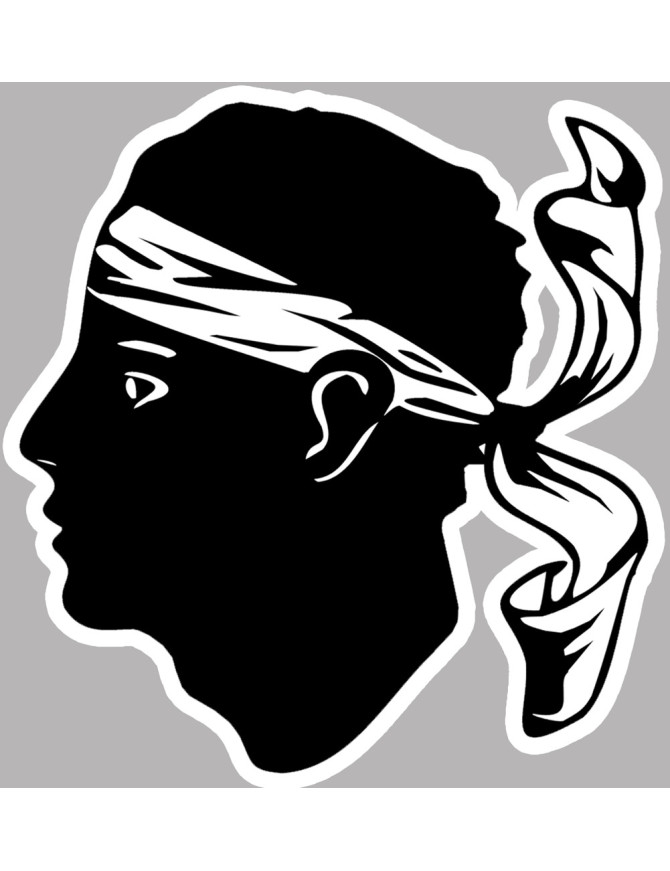 tête de Maure Corse (10x9.5cm) - Stickers/autocollant