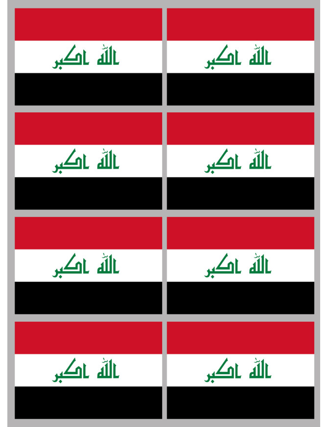 Drapeau Irak (8 fois 9.5x6.3cm) - Sticker/autocollant