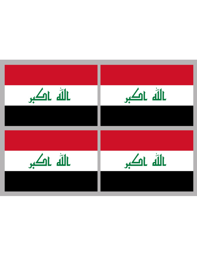 Drapeau Irak (4 fois 9.5x6.3cm) - Sticker/autocollant