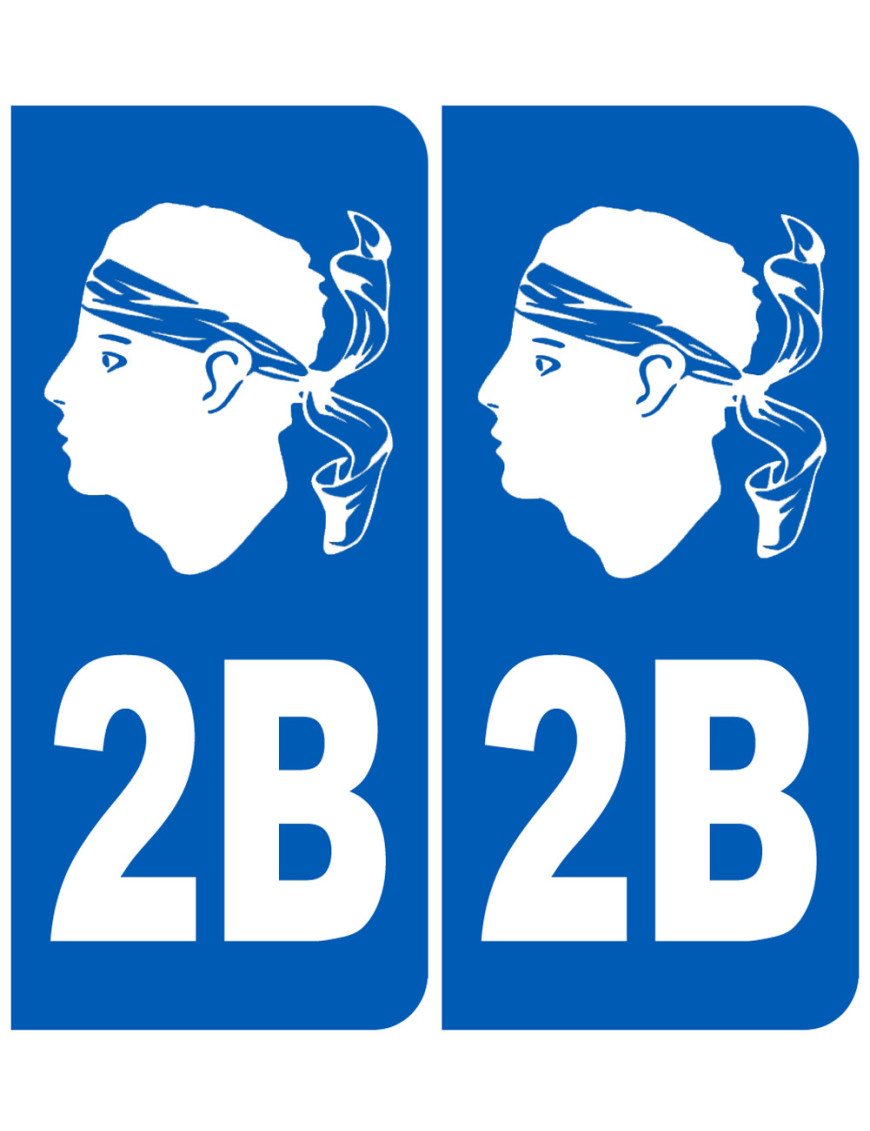 Immatriculation 2B blanc (Haute-Corse) - Sticker/autocollant