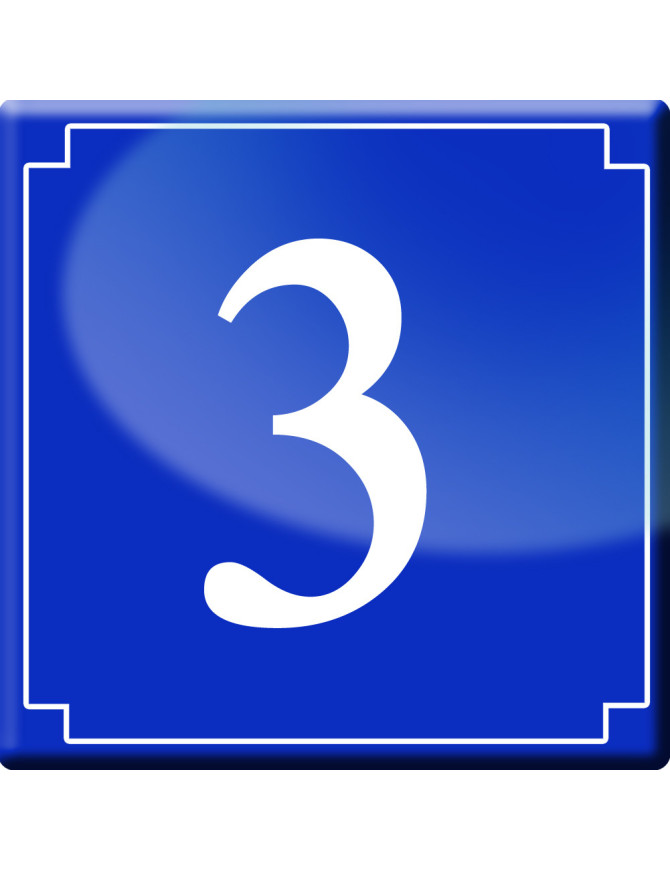 numéro de rue 3 - classique 10x10cm - Sticker/autocollant