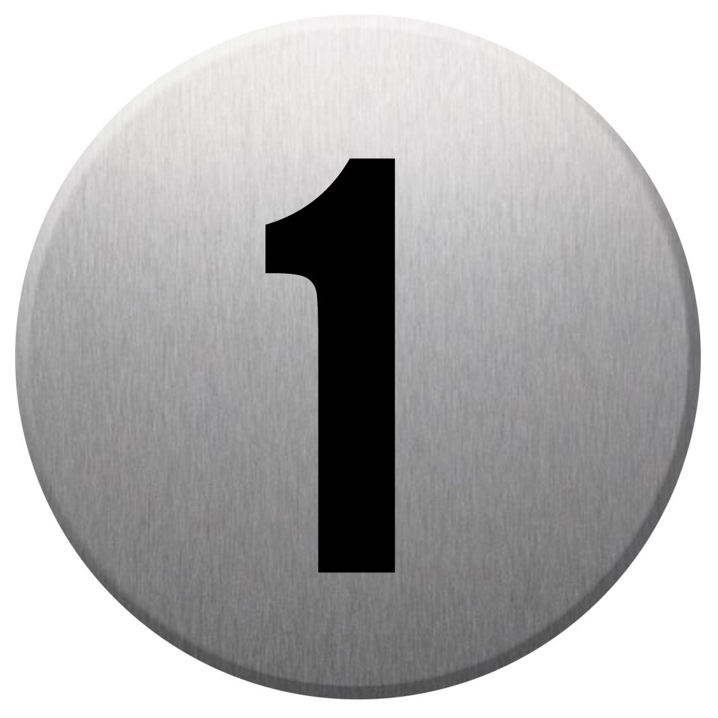adresse postale numéro 1 - gris brossé 10x10cm - Sticker/autocollant