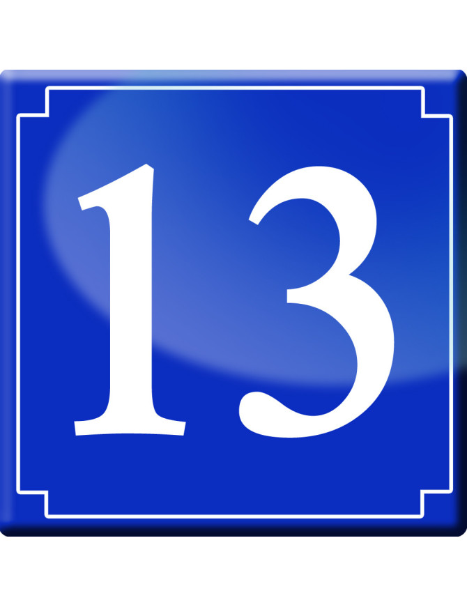 numéro de rue 13 - classique 10x10cm - Sticker/autocollant
