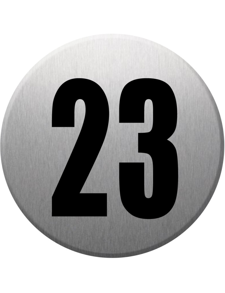adresse postale numéro 23 (gris brossé 10x10cm) - Sticker/autocollan