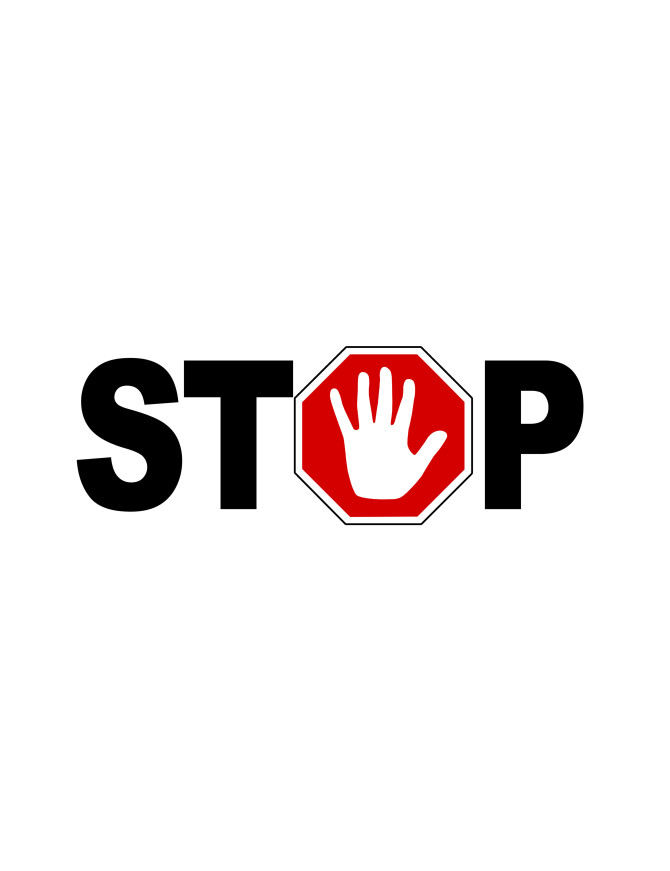 STOP main - 21x9cm - Sticker/autocollant