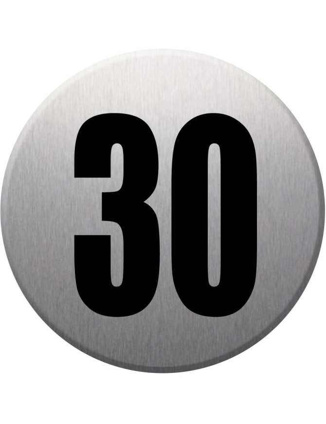 adresse postale numéro 30 (gris brossé 10x10cm) - Sticker/autocollan