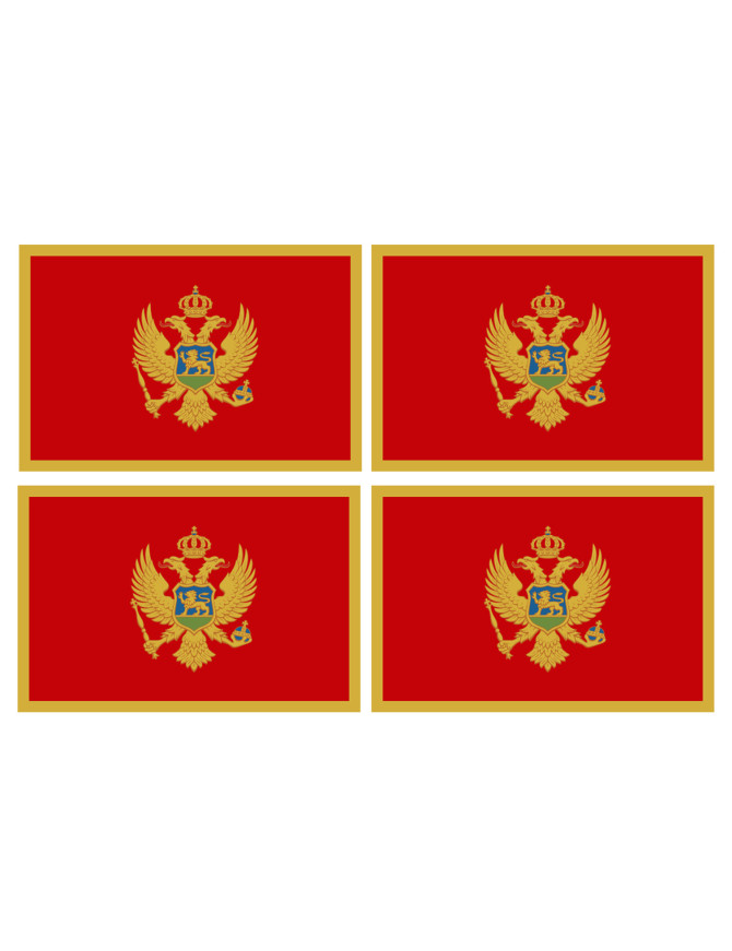 Drapeau Monténégro (4 fois 9.5x6.3cm) - Sticker/autocollant
