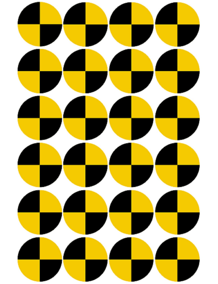CRASH TEST - 24 stickers de 5cm - Sticker/autocollant