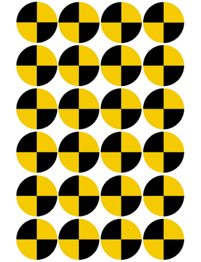 CRASH TEST - 24 stickers de 5cm - Sticker/autocollant
