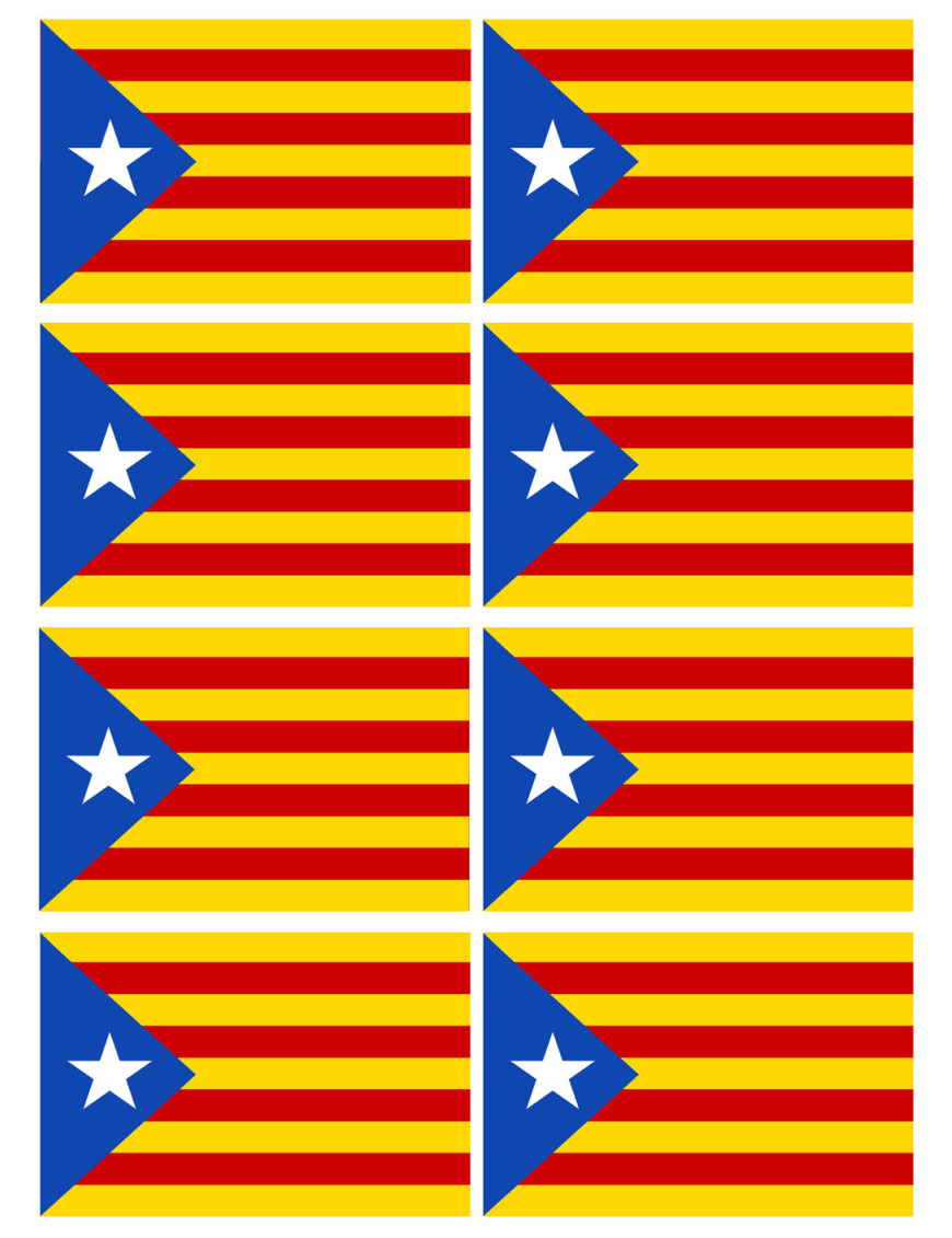 Drapeau Catalan étoilé - 8fois 9.5x6.3cm - Sticker/autocollant