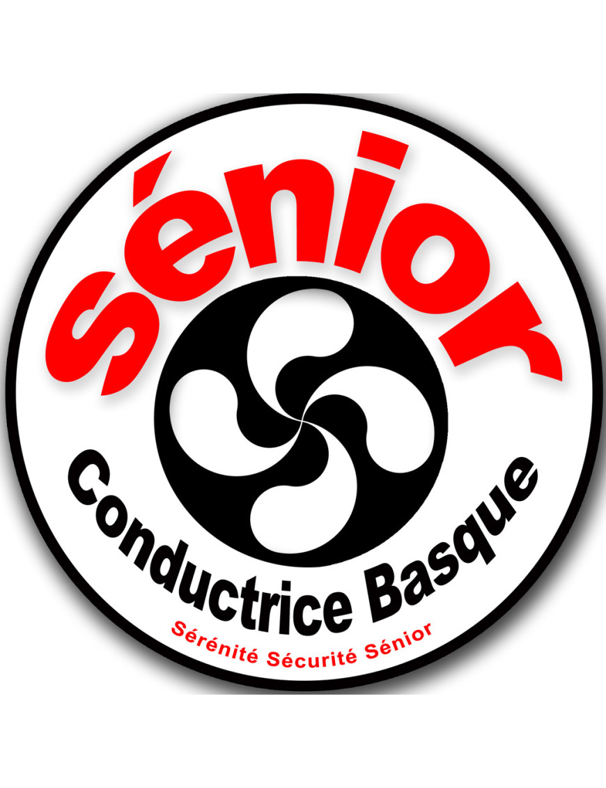 Conductrice Sénior Basque noir (10x10cm) - Sticker/autocollant