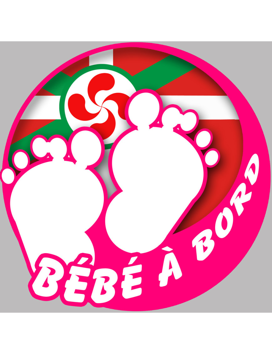 bébé à bord fille basque (10x10cm) - Sticker/autocollant