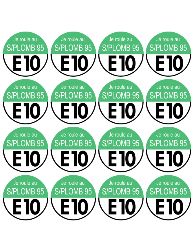 sans plomb 95 égal E10 (12fois 5x5cm) - Sticker/autocollant