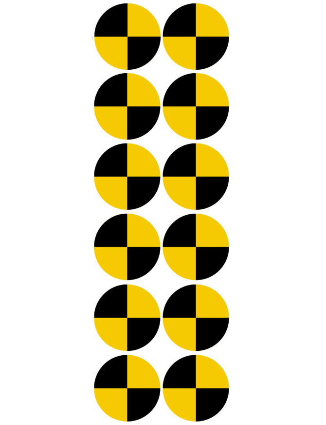CRASH TEST - 12 stickers de 5cm - Sticker/autocollant