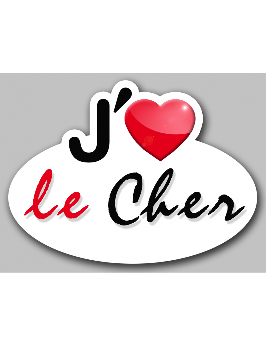 j'aime le Cher (5x3.7cm) - Sticker/autocollant