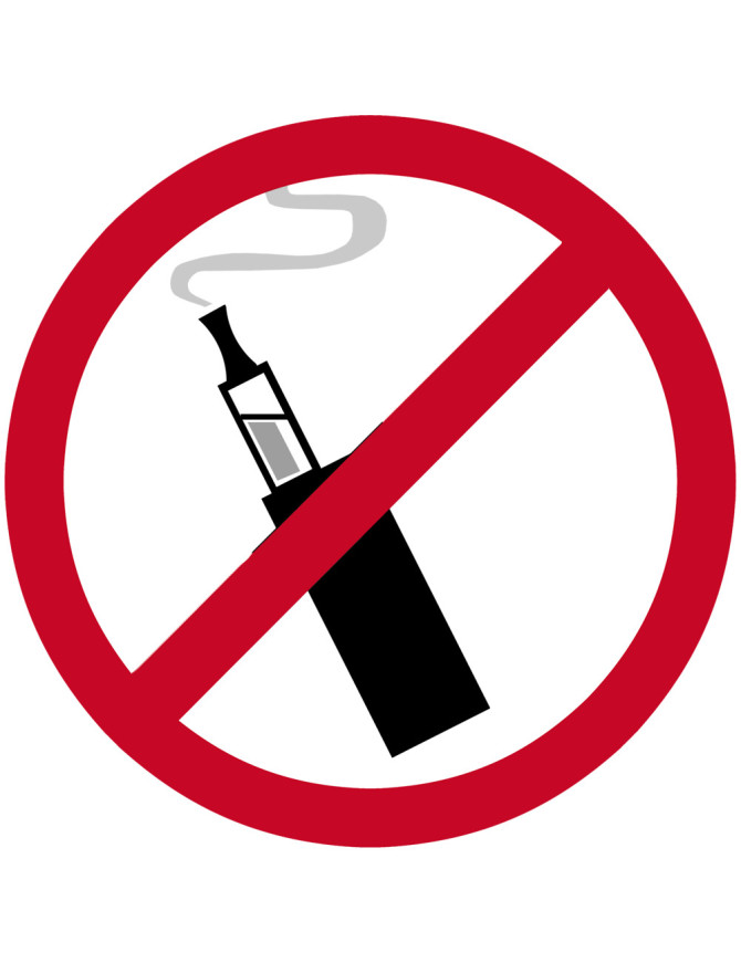 Cigarette électronique interdite (5x5cm) - Sticker/autocollant