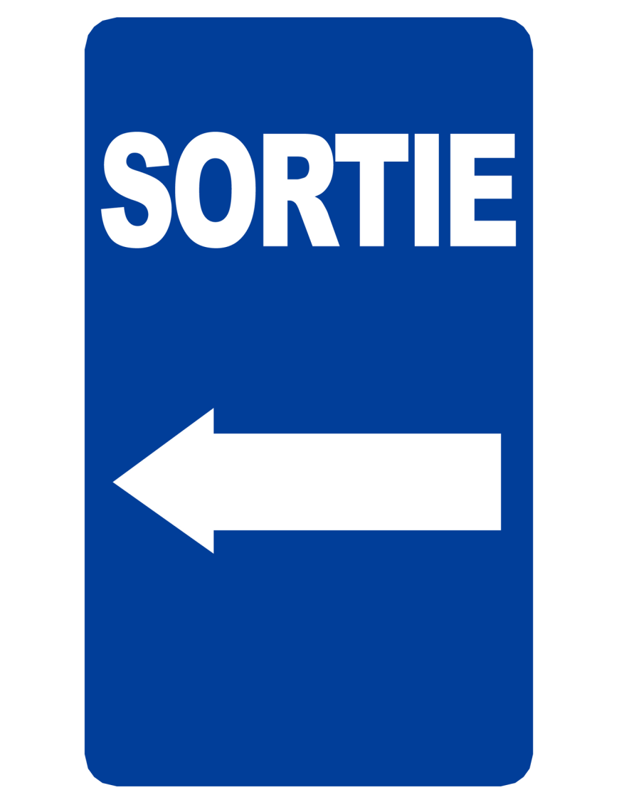 Sortie flèche vers gauche (25x15cm) - Sticker/autocollant