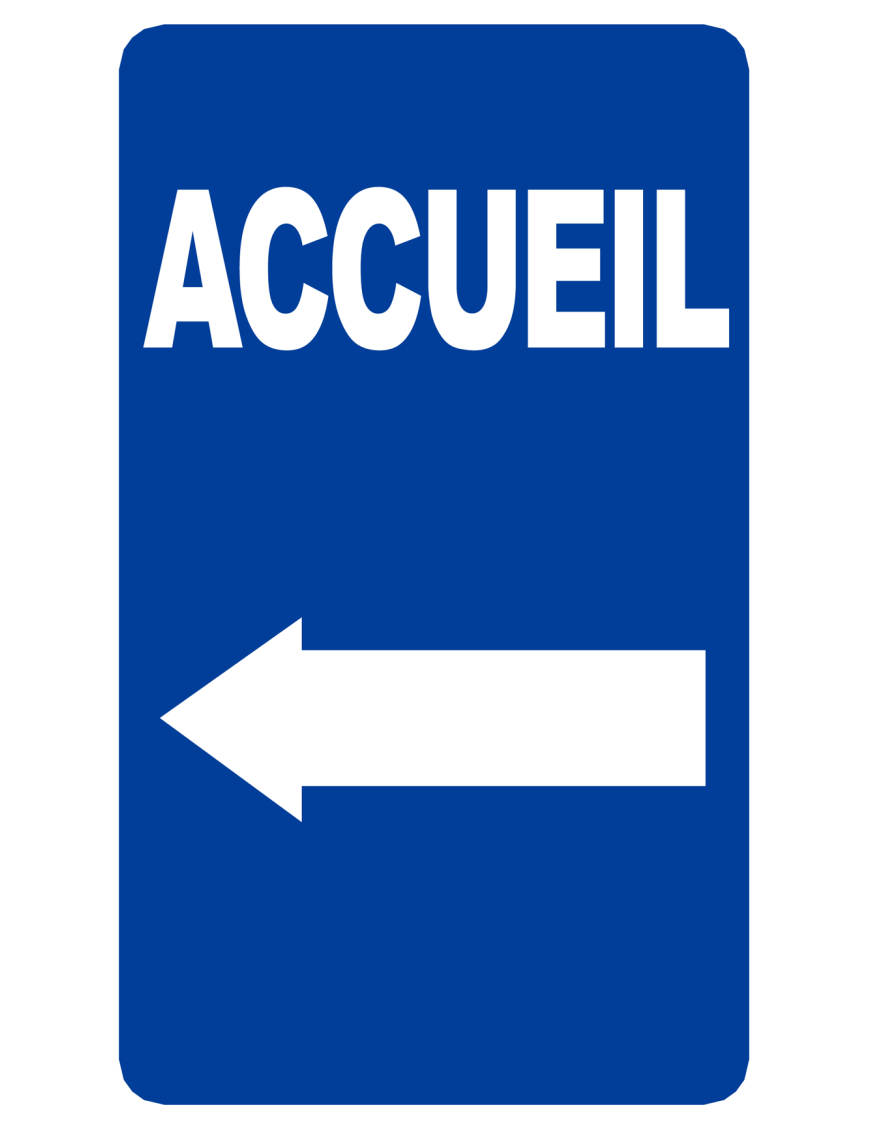 Accueil fléchage vers la gauche (10x6cm) - Sticker/autocollant