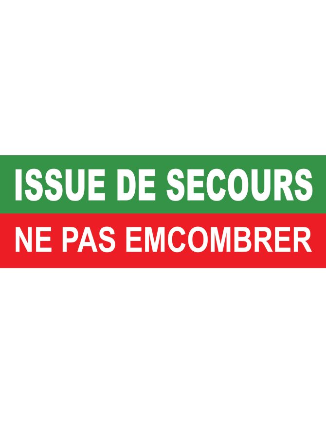 Issue de secours ne pas encombrer (29x10cm) - Sticker/autocollant