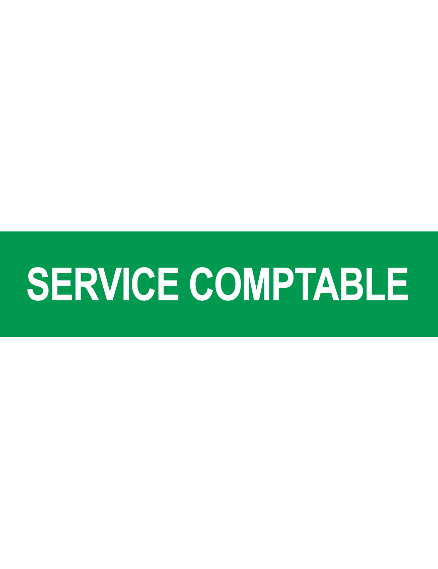 Local SERVICE COMPTABLE vert (15x3.5cm) - Sticker/autocollant