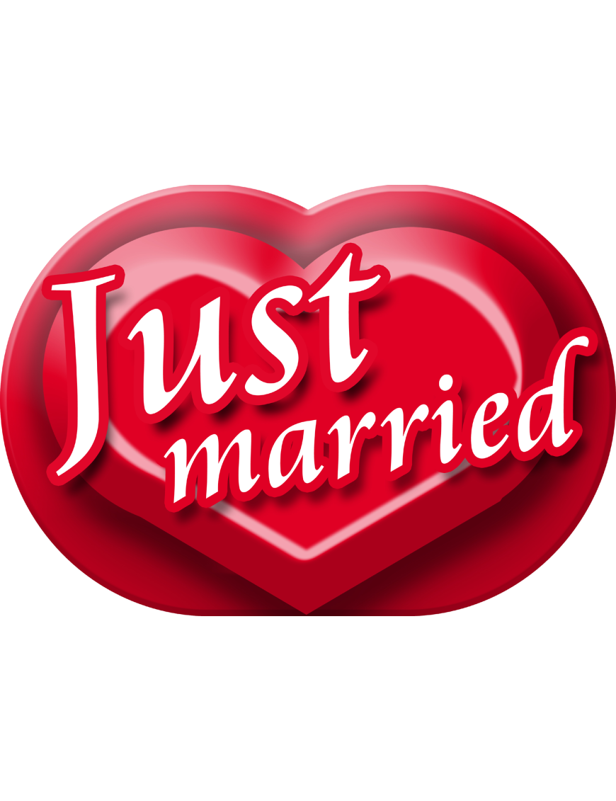 Just married (15x10.5cm) - Sticker/autocollant