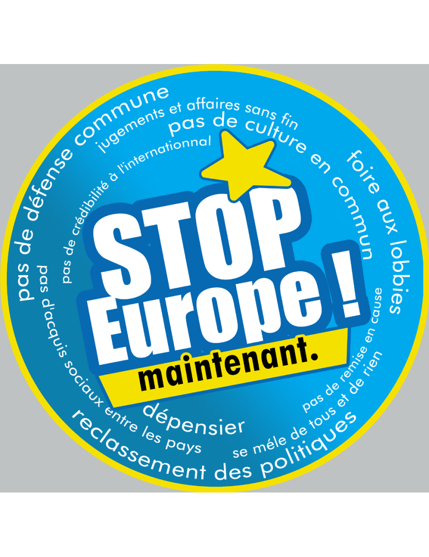 STOP Europe (15x15cm) - Sticker/autocollant