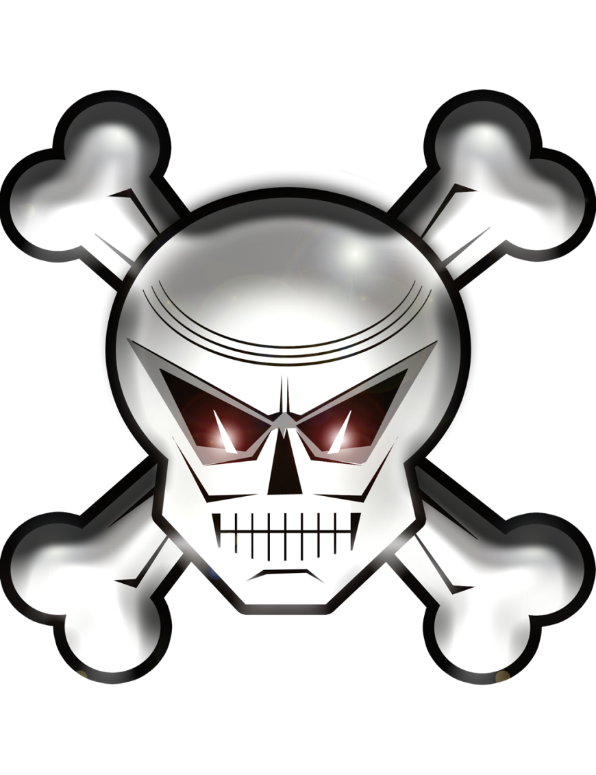 Tag tête de mort (10x10cm) - Sticker/autocollant