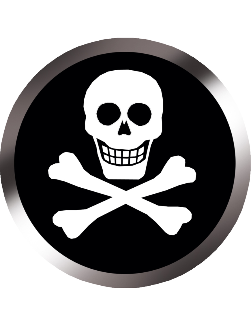 tête mort noir et blanc (15x15cm) - Sticker/autocollant