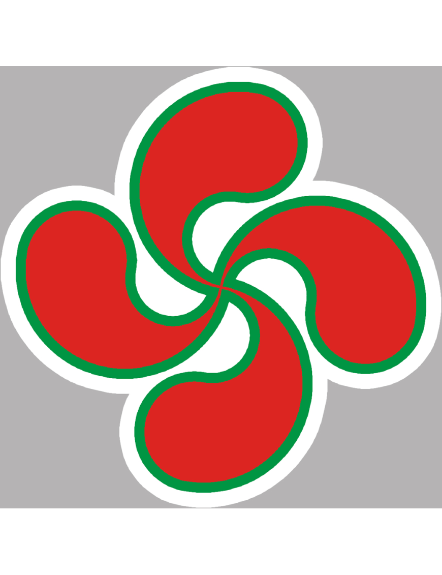 Croix Basque découpée (10cm) - Sticker/autocollant