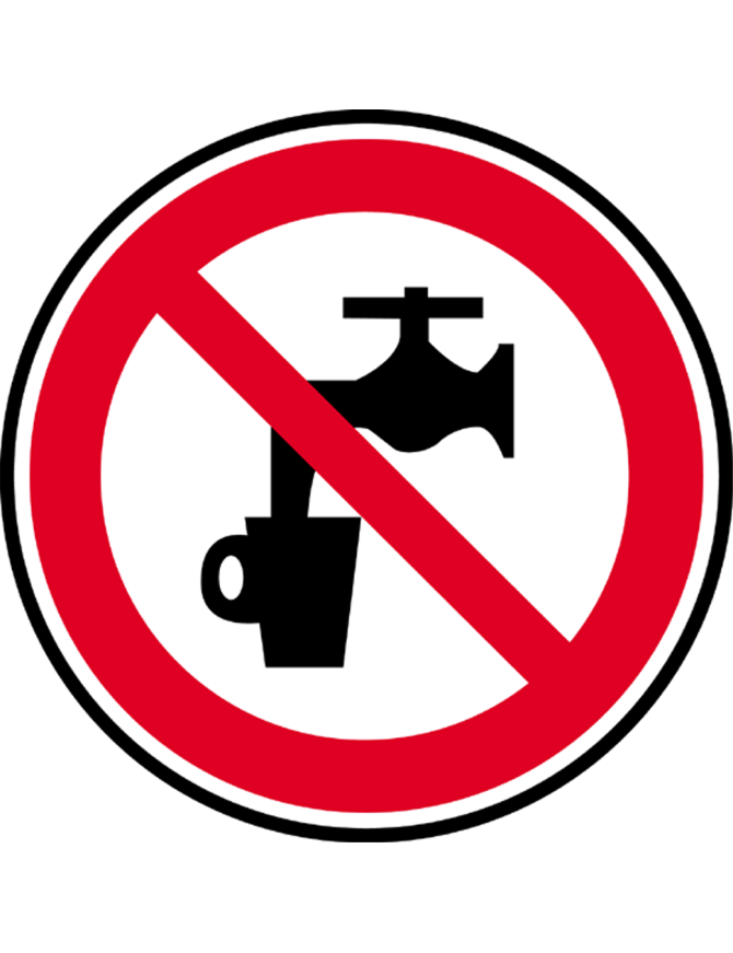 Eau non potable (15cm) - Sticker/autocollant