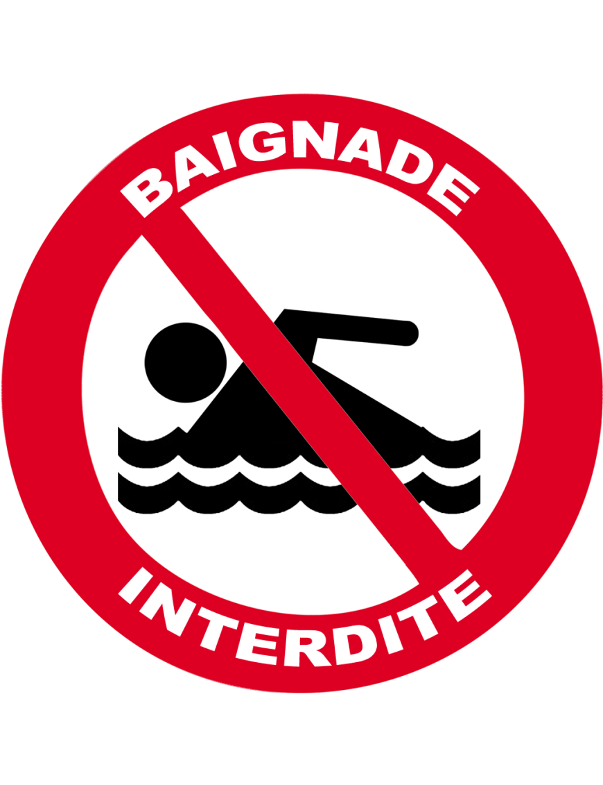 baignade interdite (5x5cm) - Sticker/autocollant
