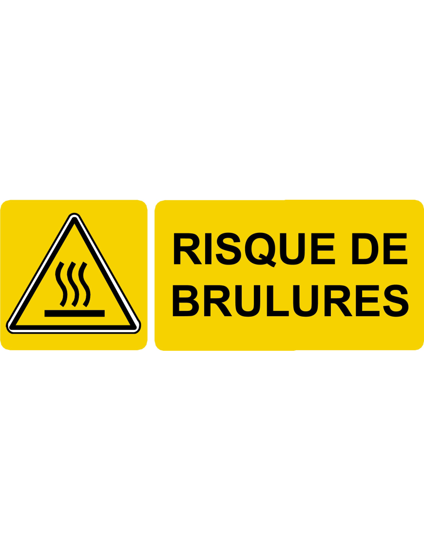 Risque de brulure (20x7cm) - Sticker / autocollant