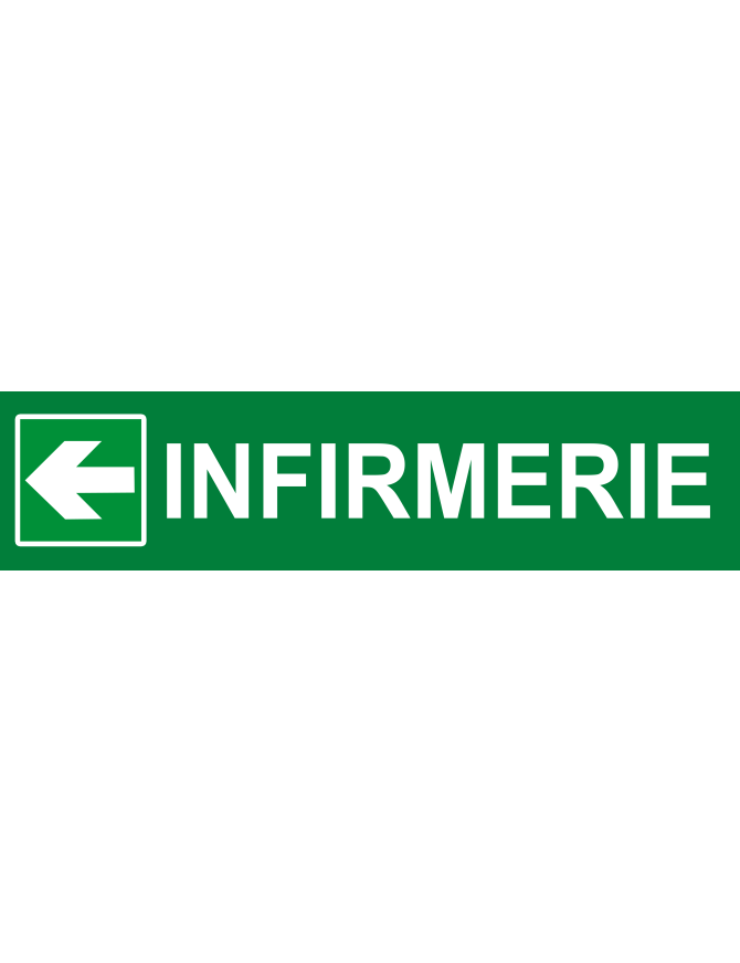 Infirmerie vert flèche gauche (10x2.5cm) - Sticker / autocollant