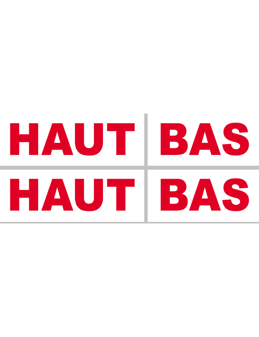 Haut et bas (2 fois 10x2 cm) - Sticker / autocollant