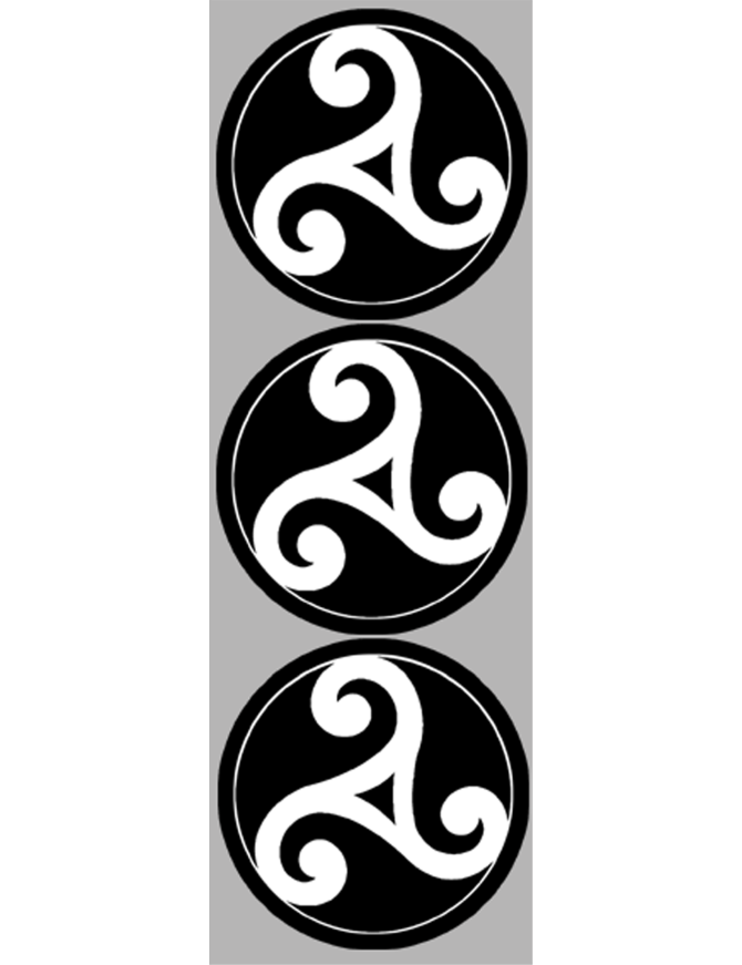 Triskel Triskèle (3fois 9cm) - Sticker/autocollant