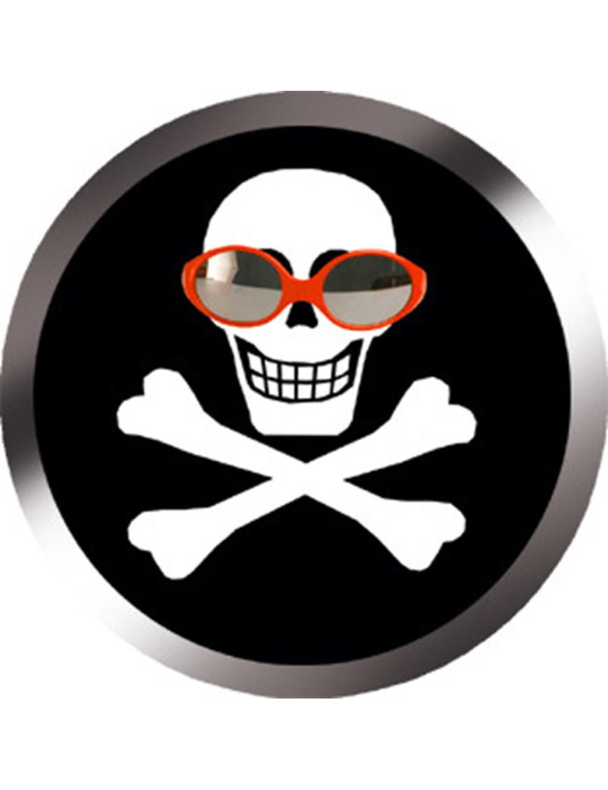 tête mort intello (20x20cm) - Sticker/autocollant