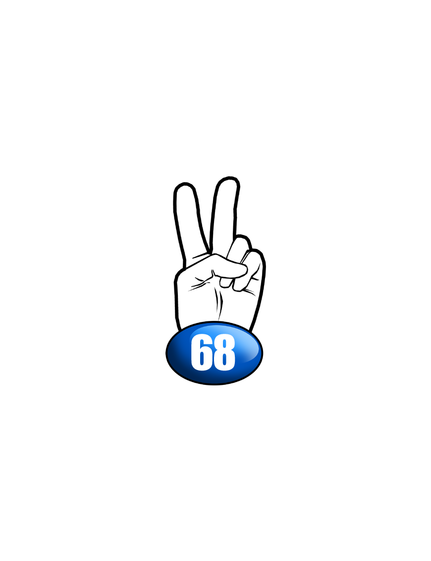 salut de motard département 68 (15x7,2cm) - Sticker/autocollant